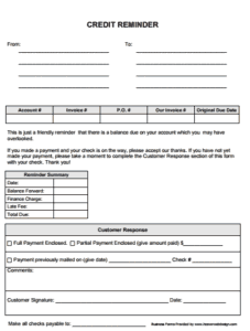 21+ Free Credit Reminder Template - Word Excel Formats