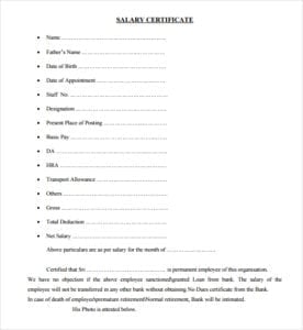21+ Free Salary Certificate Templates - Word Excel Formats