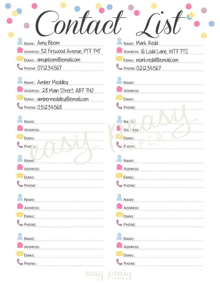 21 Free 24 Free Contact List Templates Word Excel Formats 21 Free 24 Free Contact List Templates Word Excel Formats
