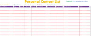 21+ Free 24+ Free Contact List Templates - Word Excel Formats