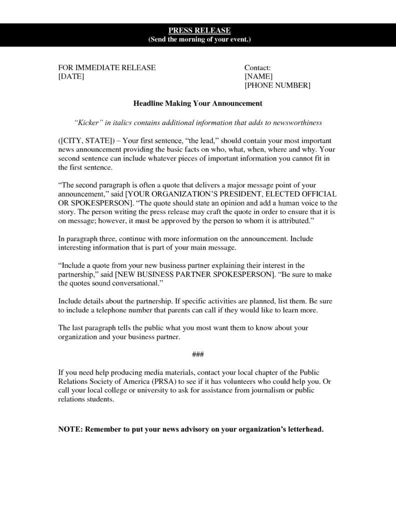 21+ Free 14+ Free Press Release Templates - Word Excel Formats